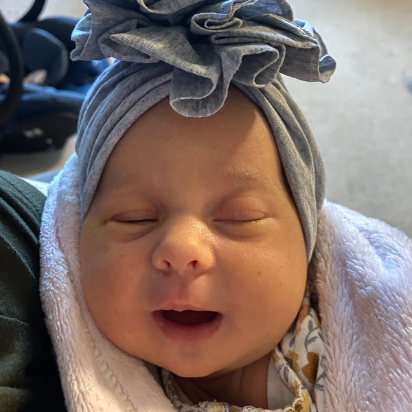 Baby Turban Hat, Baby Girl Turban, FLOWER Baby Turban,baby Stretchy Hat ...