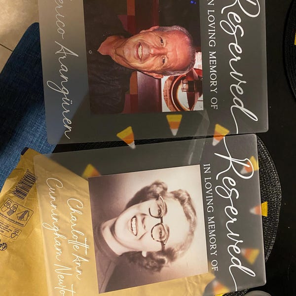 Reserved Memorial Sign, Personalized Memorial Plaque, in Loving Memory ...