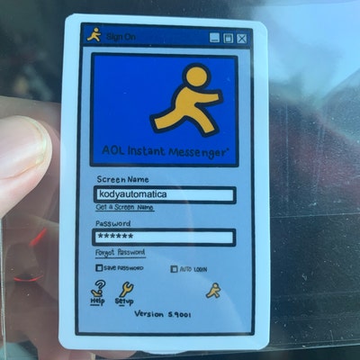 Customizable AIM Screen Name Water Resistant Printed Vinyl Sticker ...