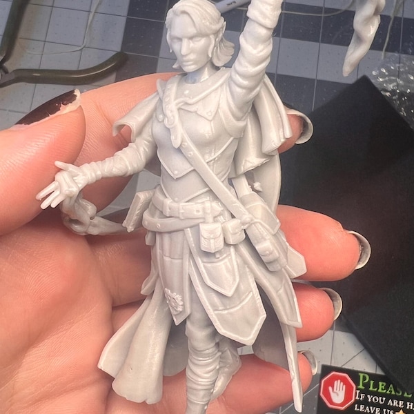 Female Elf Wizard Miniature Mage Spellcaster Figurine | 32mm Scale 75mm ...