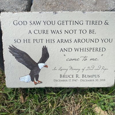 Personalized Eagle Memorial Stone. Outdoor or Indoor Use. 6x9x2 ...