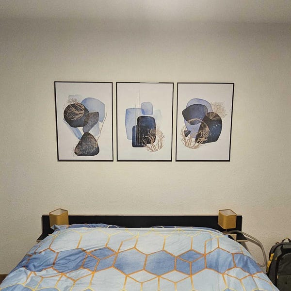 Abstract Print Set of 3, Green Printable Wall Art, Hallway Poster Set ...