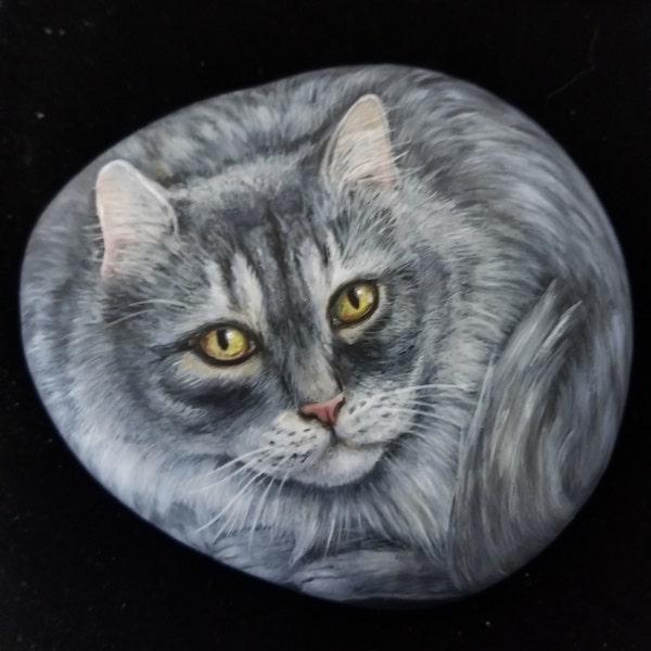Custom Cat Portraits on Natural Stone - Etsy
