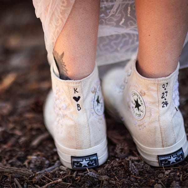 Unique Gifts/converse Embroidery/embroidered Design/gift for Her/for ...