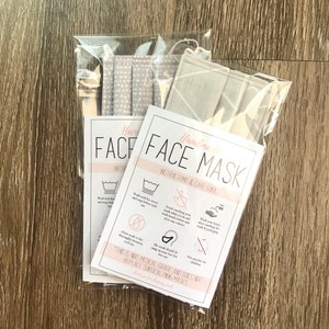 Face Mask LABEL CARE CARD, How to Handle Order Card, Face Mask ...