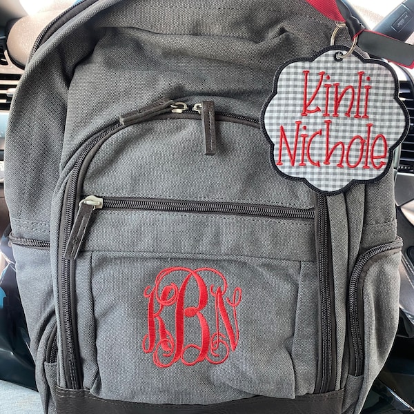 Custom Backpack Tags-monogrammed Tags-backpack Tags-monogrammed Tag ...