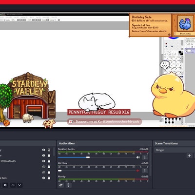 PNGTUBER Cute Duck With 4 Expressions. Vtuber Assets, Veadotube Model ...