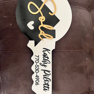 Sold by Key Sign, Realtor Closing Custom, Sold Real Estate Agent Key ...