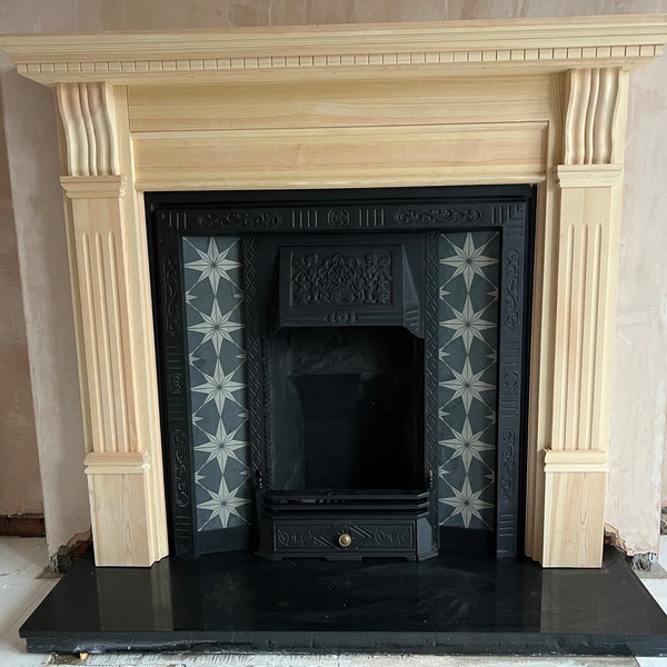 Hand Painted Tile Panel Set. 10 6x6" Yellow Base Colour Fireplace Tiles ...