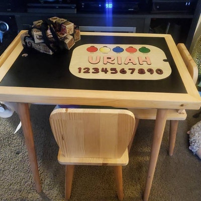 Brown Activity Sensory Wooden Play Table Artist Kids Drawing - Etsy