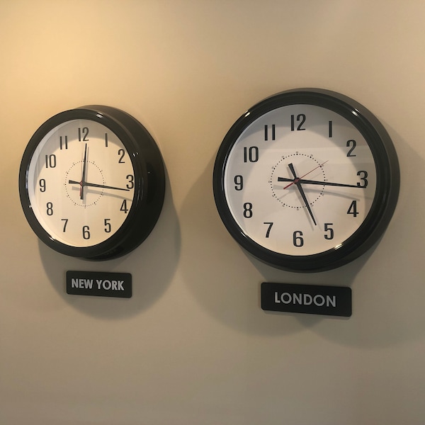 Bsign - World Clock Sign - Time Zone Clock Signs - Wood Sign for Wall ...