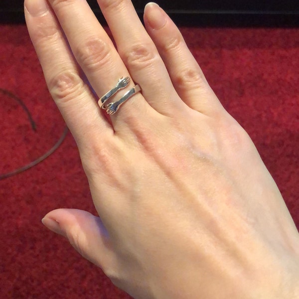 925 Sterling Silver Embrace Ring, Sterling Silver, Open Ring, Gift Idea ...