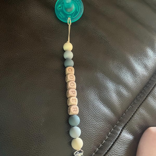 Personalized Pacifier Clip and Rattle Set|custom Baby Shower Gift ...