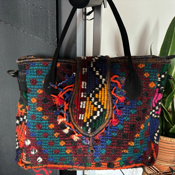 HANDMADE TRADITIONAL SCORPION Motif Anatolian Kilim Bag, Rug Shoulder ...