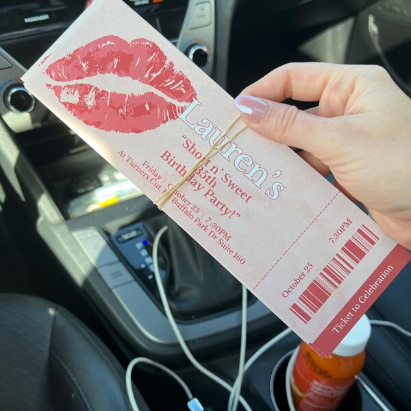 Guts Ticket Invitation, Guts Birthday Invitation, Guts Party, Olivia ...