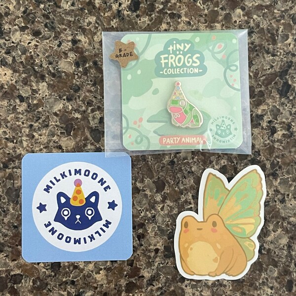 Golden Frog Hard Enamel Pin/ Tiny Frogs Collection- Party Animal ...