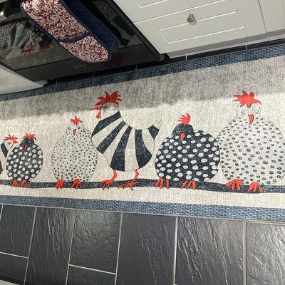 Chicken Kitchen Dining Room Runner Rug / Mat Non-skid Machine Washable ...
