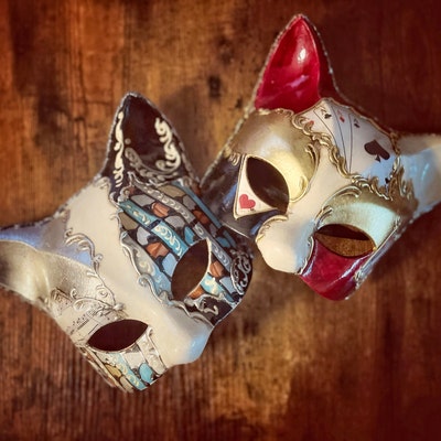 Venetian Cat Mask Gilded and Decorated With Elegant Colors Carnival ...