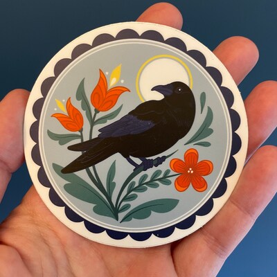 Crow Distelfink, PA Dutch Hex Sign, Waterproof Vinyl Sticker - Etsy