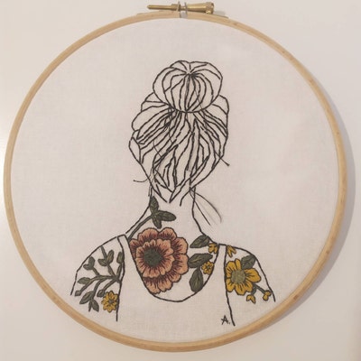 Tattooed Shoulders Modern Embroidery Kit - Etsy