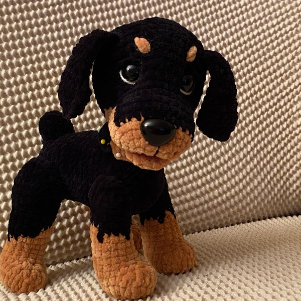 Rottweiler Crochet Pattern, Crochet Dog Pattern, Plush Dog, Puppy Toy ...