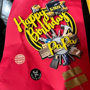 Carpenter Cake Topper, Tools and Hardware, Lumberman, Theme Cake Topper ...