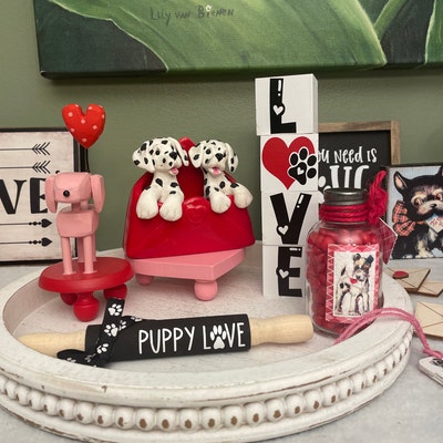 Valentines Chocolate Labrador Conversation Hearts Polymer Clay Hand ...