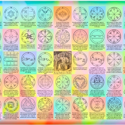 The 44 Seals of Solomon 12x16 Kabbalah Poster for Instant Download ...