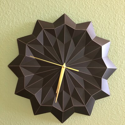 White Origami Wall Clock ELLA - Etsy