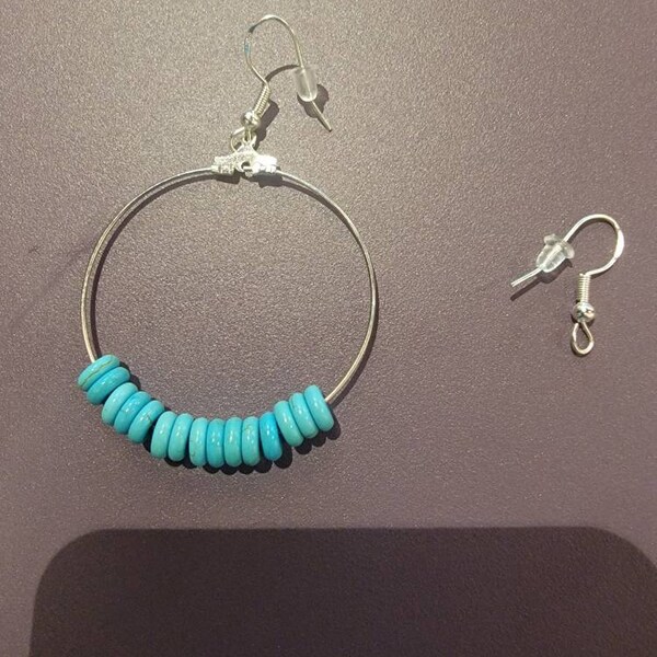 Turquoise Hoop Western Earring - Etsy
