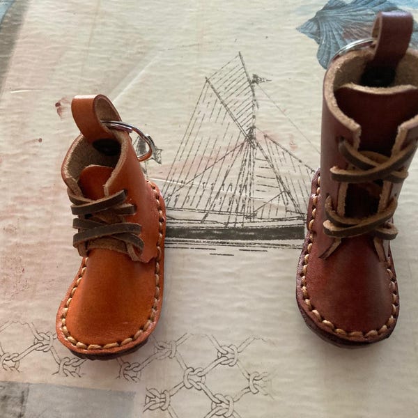 Leather Mini Boot Pattern PDF - Leather Key Pattern - Shoe Keychain ...