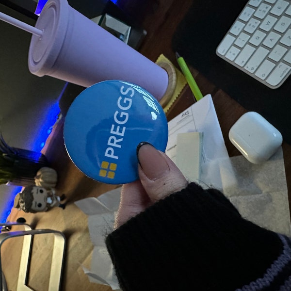 Funny Baby Pink Anxiety Button Badge 55mm Cute Button Mental Health ...