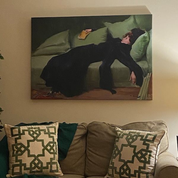 A Decadent Girl Wall Art, Huge Canvas Home Decor, Ramon Casas, A ...