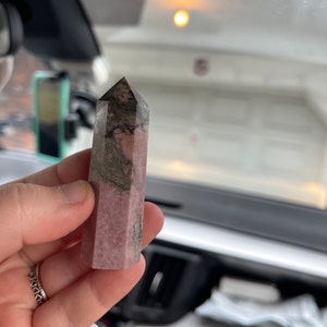Rhodonite Crystal Point, Rhodonite Crystal Tower, Crystal Obelisk - Etsy