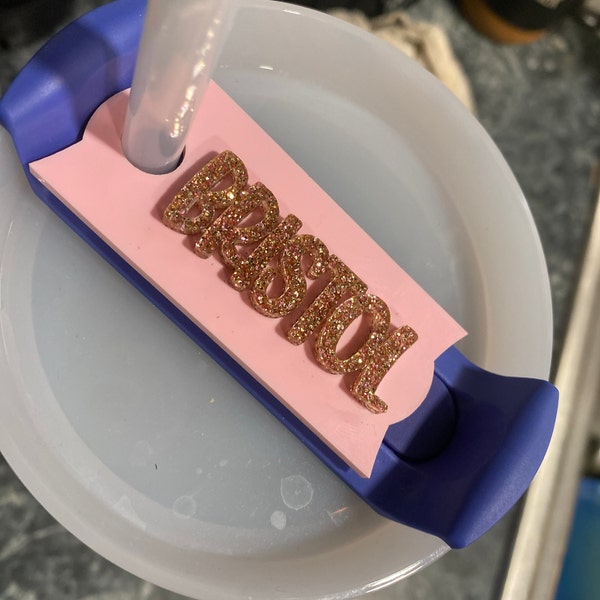 Personalized Tumbler Name Tag, Cup Topper, Acrylic Name Plate, Tumbler ...