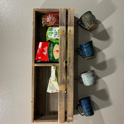 Rustic Slatted Wall Shelf - Etsy