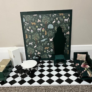 Dollhouse Area Rug, Modern Miniature Rug, Miniature Living Room Rug, 1: ...