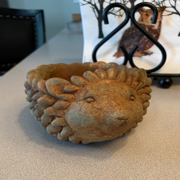 Nubby Brown Hedgehog Planter, Hedgehog Pot, Cute Planter, Animal ...