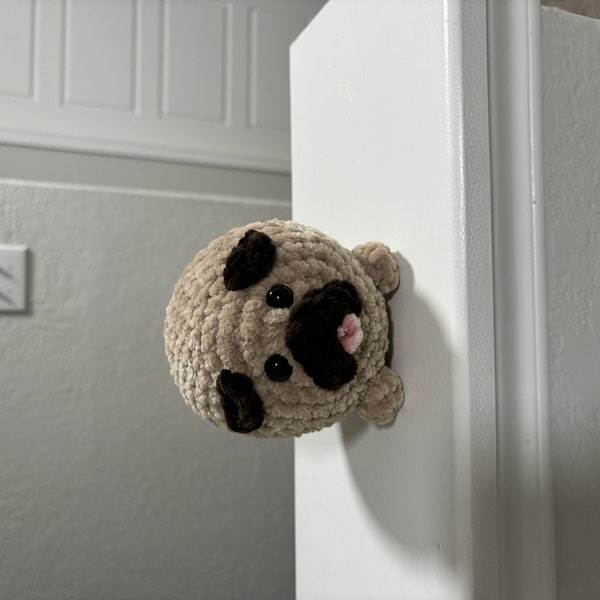 Crochet Potato Pug Dog Chenille Yarn Pug Puppy Amigurumi Plushie Angel ...