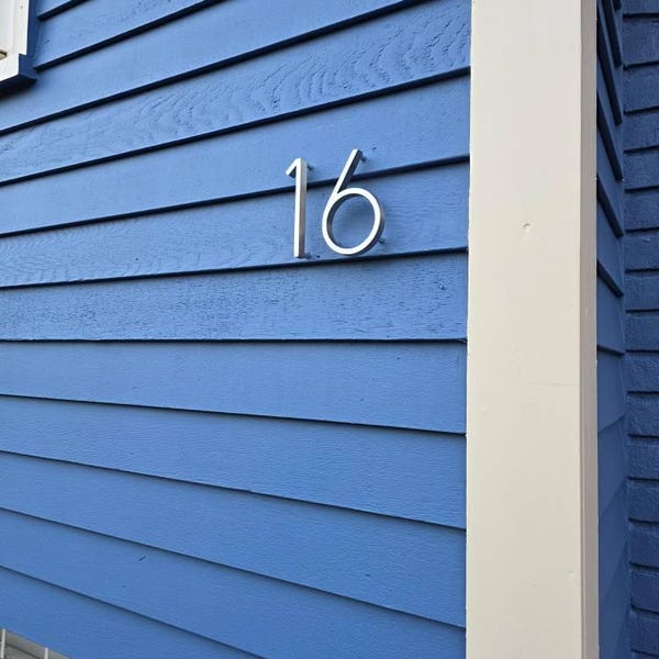 Modern Reflective Floating House Numbers 5" Address America Proprietary ...