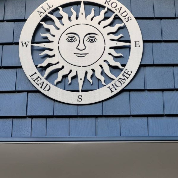 Personalized Metal Sun Compass - Custom Coordinates Sign - Nautical ...