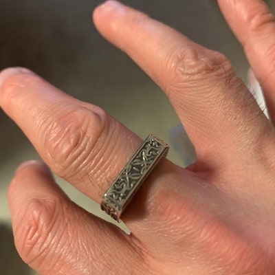 Knight Slayer's Ring Dark Antiqued Solid Sterling Silver Gothic Motif ...