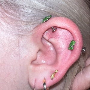 16G Tiny Frog Internally Threaded Cartilage Stud/daith Studs/tragus ...