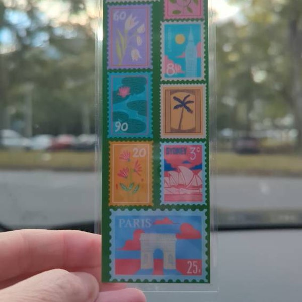 Vintage Nature Stamp Bookmark Flower Autumn Garden Butterfly Travel ...