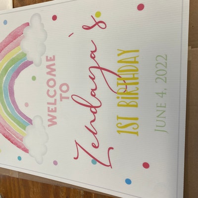 Editable Rainbow Welcome Sign Rainbow Birthday Welcome Sign - Etsy