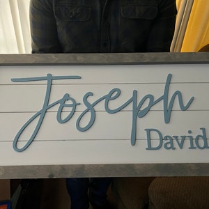 Wood Boy Crib Name Sign, Large Custom Baby Name Sign, Nursery Art Wall ...