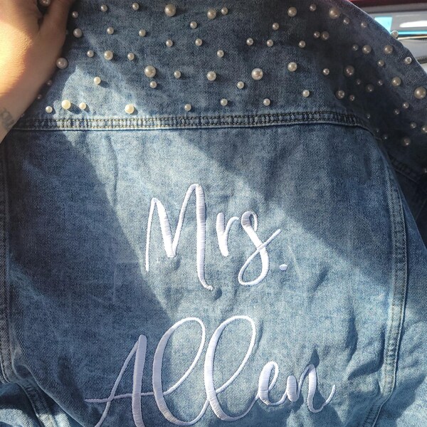 Embroidered Bride Denim Jacket, Bride Jean Jacket, Future Mrs Jacket ...