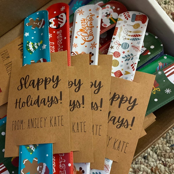 Christmas, Christmas Gift, Class Christmas Gift, Slappy Bracelet, Merry ...