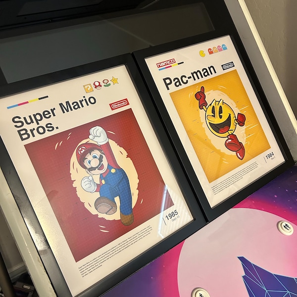 Single Pac-man Print, Retro, Video Games, Kids Room Décor, Classic ...