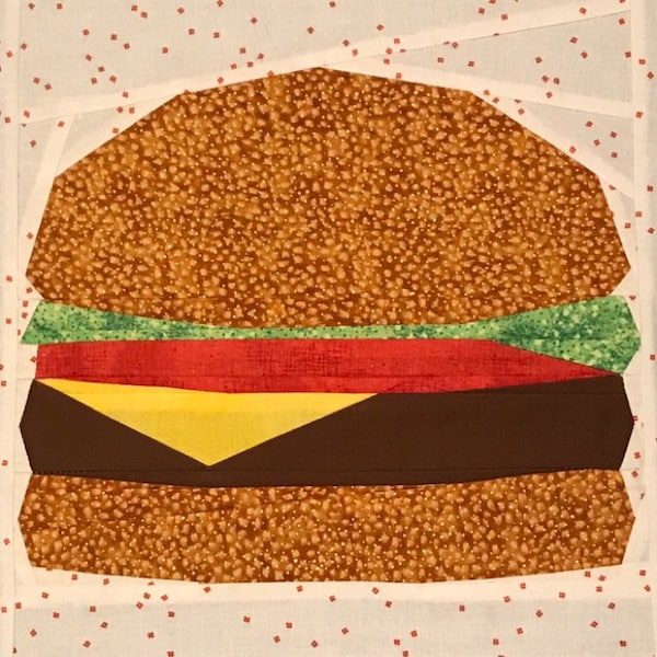Cheeseburger Paper Piecing Pattern, PDF - Etsy